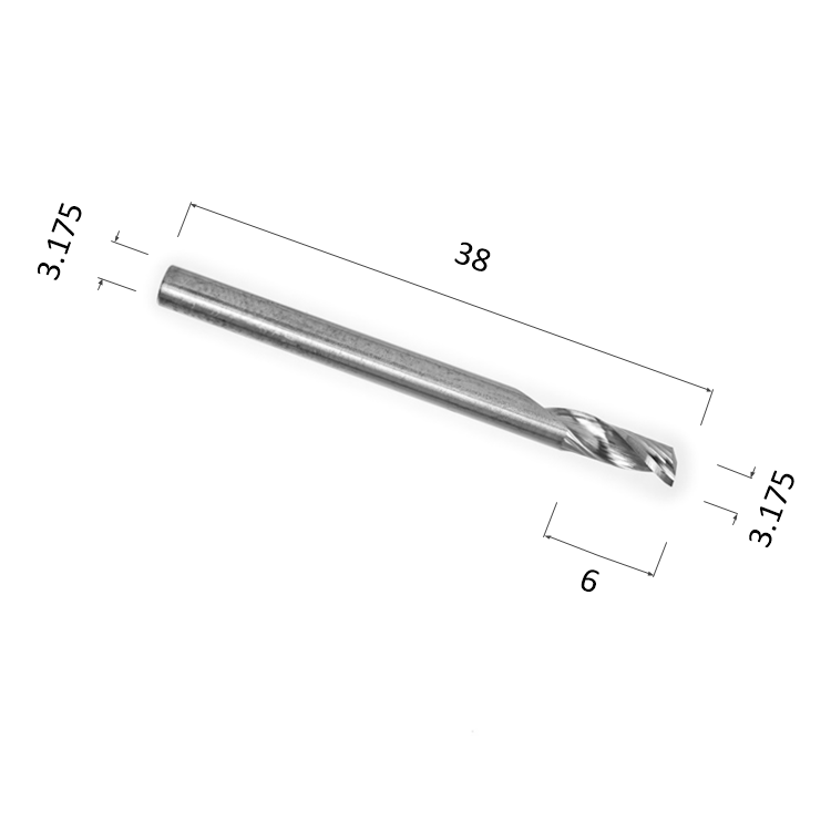 Фреза DJTOL N1LX3.06 спиральная однозаходная стружка вверх (по дереву, композиту (АКП), пластику)