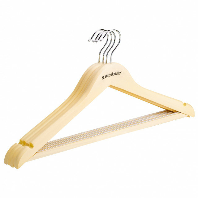 ATTRIBUTE Siluet Cream набор вешалок 4 шт 44 см универсальные из дерева и металла