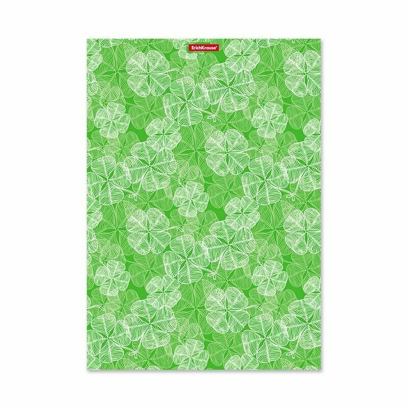 Тетрадь общая ученическая с пластиковой обложкой на скобе ErichKrause Clover, А4, 48 листов, клетка