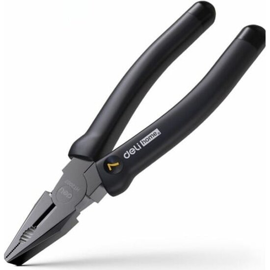 Плоскогубцы комбинированные Deli Tools Home Series Black Deli HT2007 180мм, эксклюзивный дизайн, рукоятка из высококачественного софттач пластика