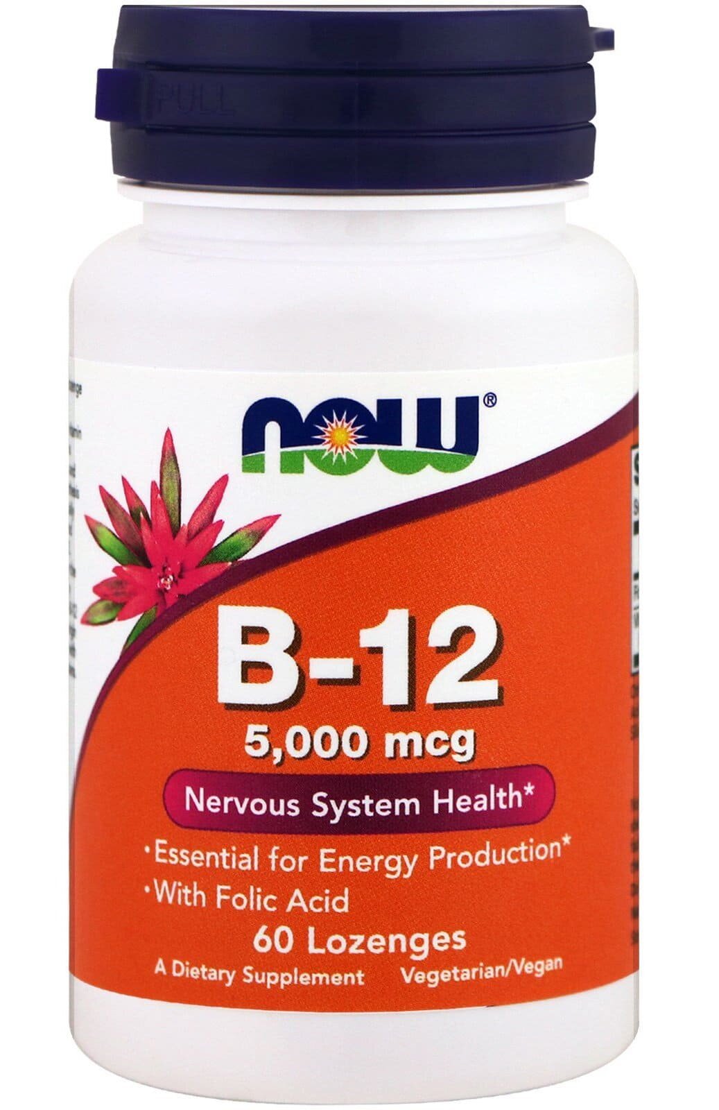Now Vitamin B-12 5000 mcg+Folic, 60 таб.