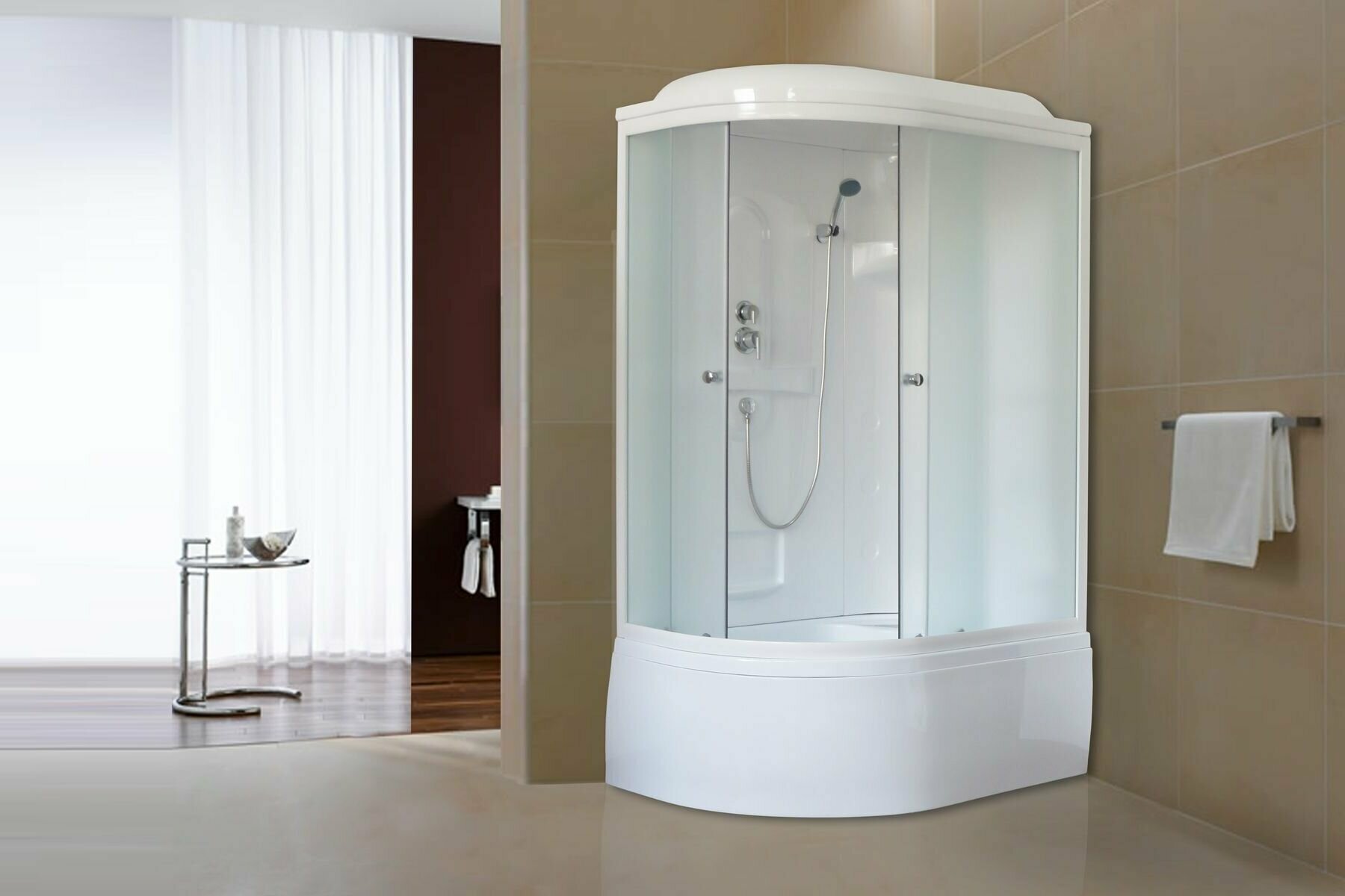 Душевая кабина Royal Bath (матовое стекло) правая 120X80X217