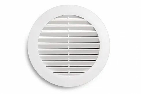 Вентиляционная решетка с кольцом 125 мм белый PROFI