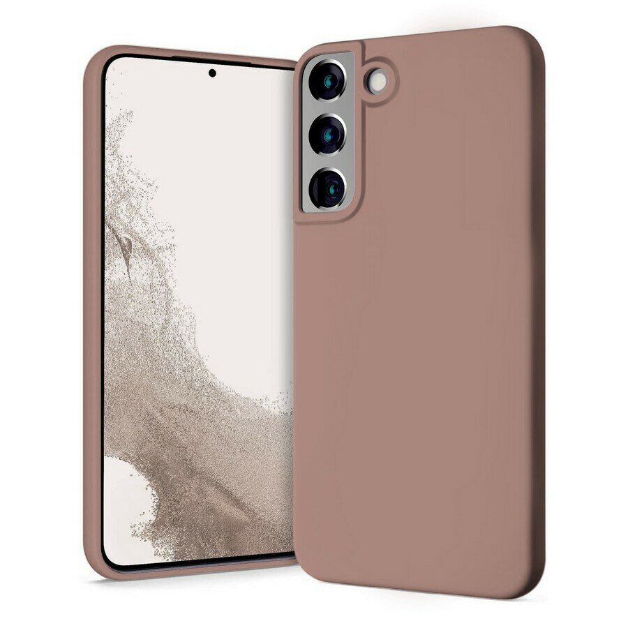 Силиконовая накладка Silky soft-touch для Samsung S22+ бежевый
