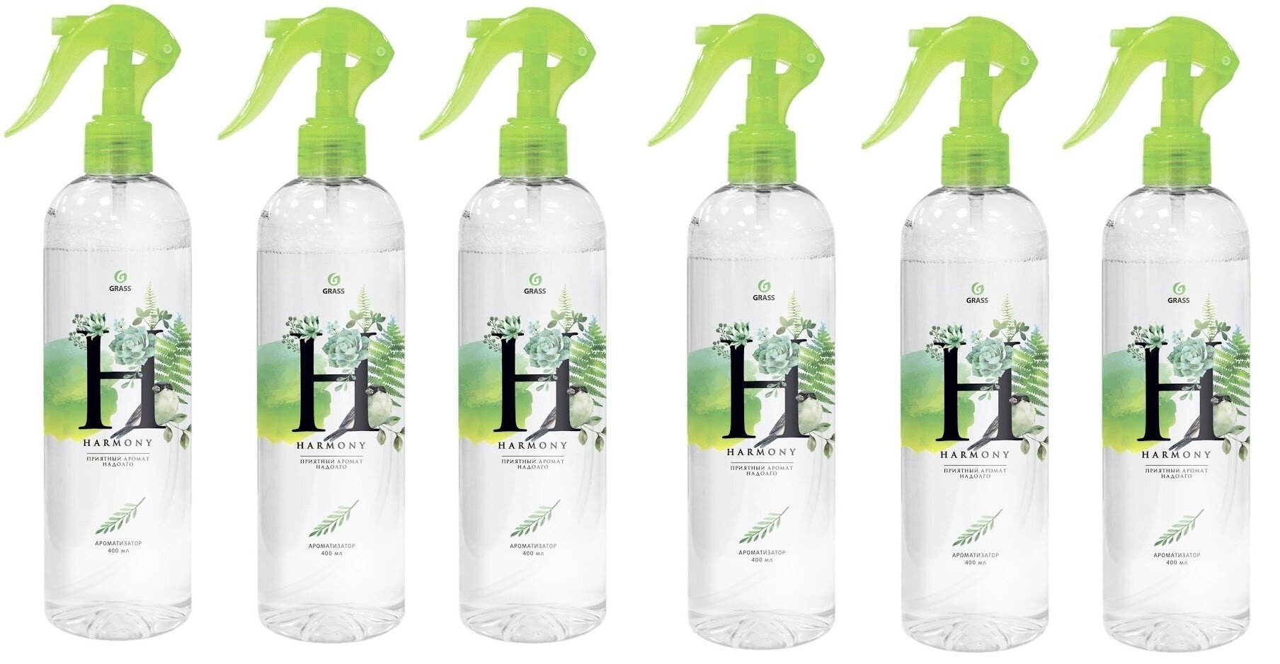 Жидкий освежитель воздуха GraSS "Harmony", луговые цветы, 400мл, 6 шт