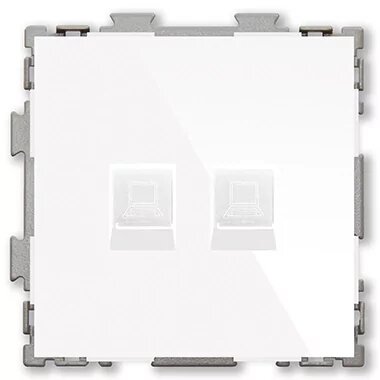 Розетка компьютерная RJ45 кат. 5e двойная белая CGSS Практика PL-W201C2-WCG