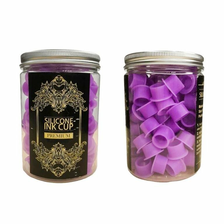 Тату колпачки силиконовые на присоске для татуажа AVA Premium Purple (100шт/уп)
