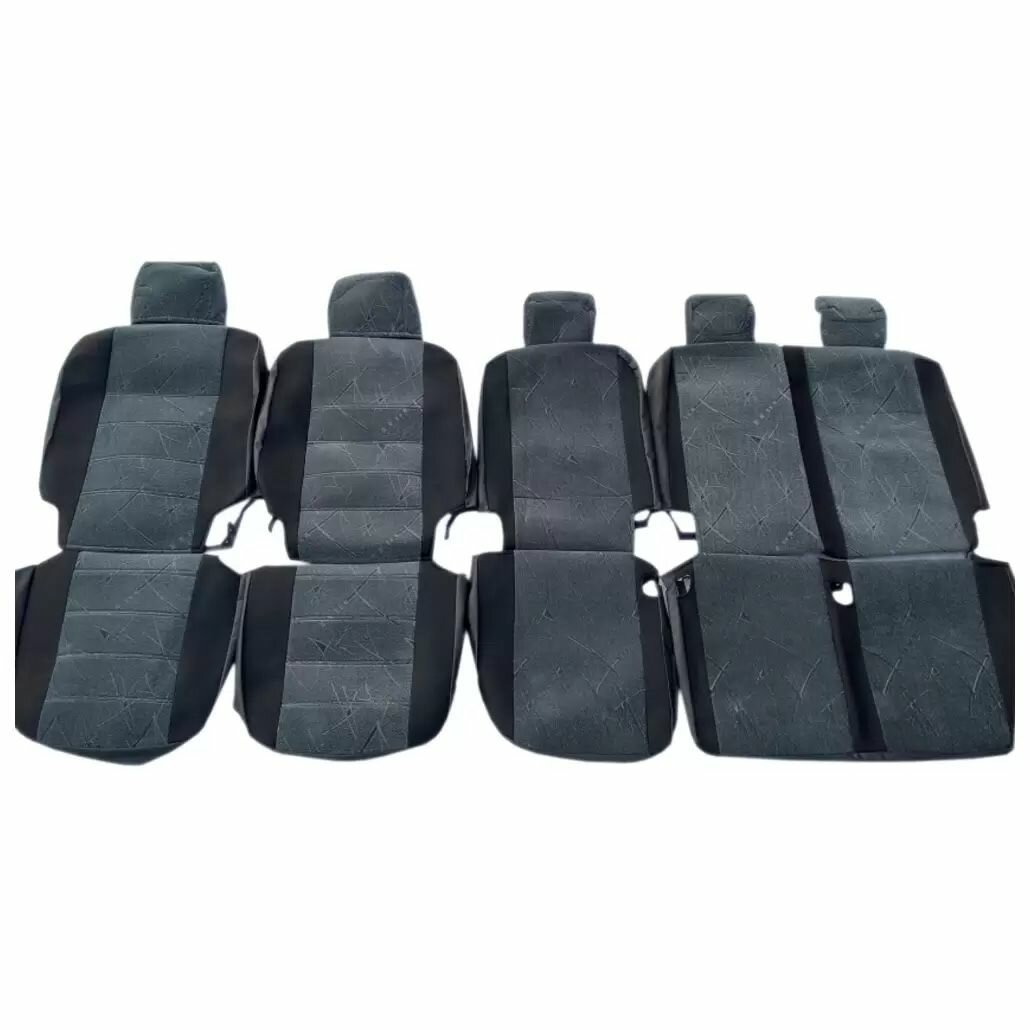 Чехлы для сидений на Лада Нива 21213 до 19 г. в. (кроме Урбан) Велюр/Кожзам Темно-Серые