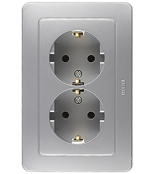 Розетка Hegel Master встраиваемая серебро (РС16-351-06) Hegel РС16-351-06