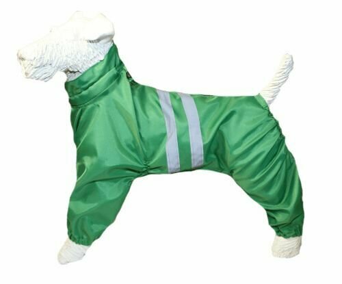 Комбинезон для брюссельского гриффона суки, со светоотражающими полосами, цвет зеленый