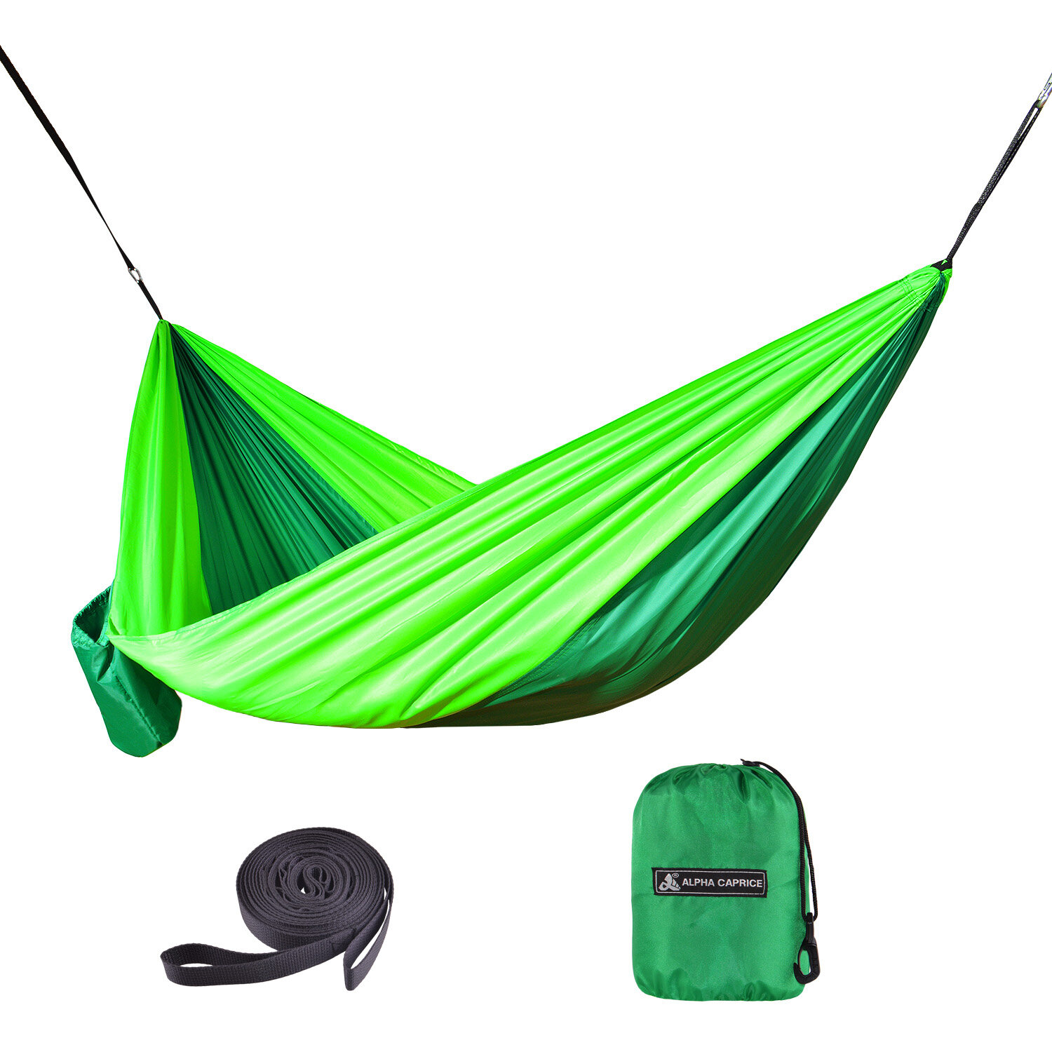 Гамак Alpha Caprice - 1 Green, 150x270 см, оксфорд, стропа, зеленый