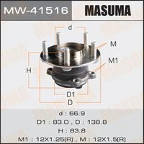 MASUMA MW-41516 (KD312615XA) ступица колеса с интегрированным подшипником