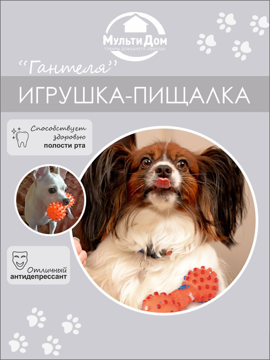 Игрушка для собак "Гантеля" 11х4 см из полимерного материала — фото 1