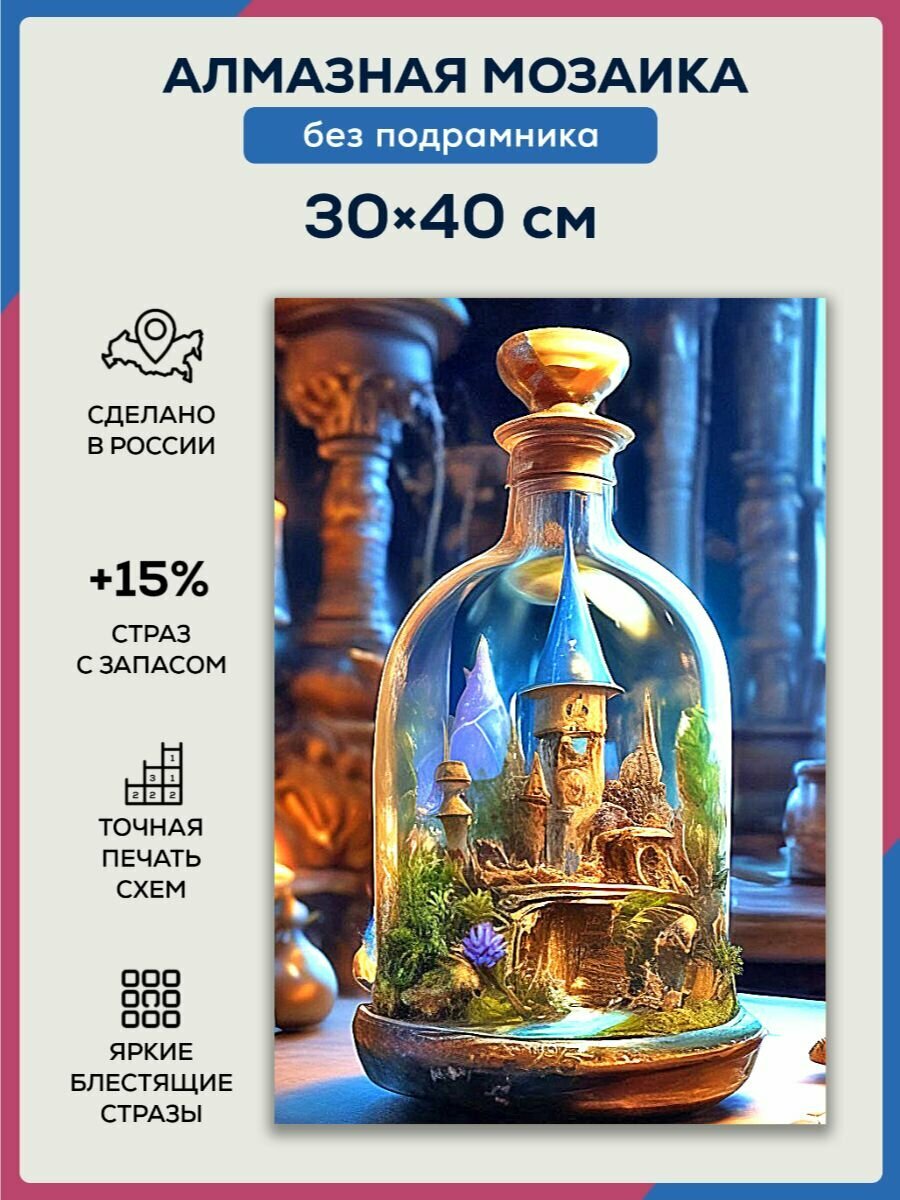 Алмазная мозаика 30x40 Замок-загадка без подрамника