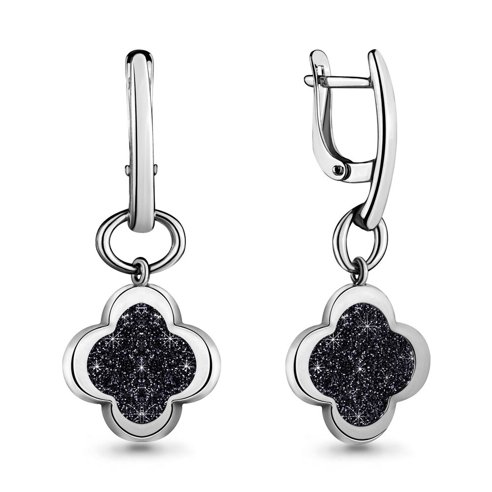 Серьги, серебро, 925 проба, родирование