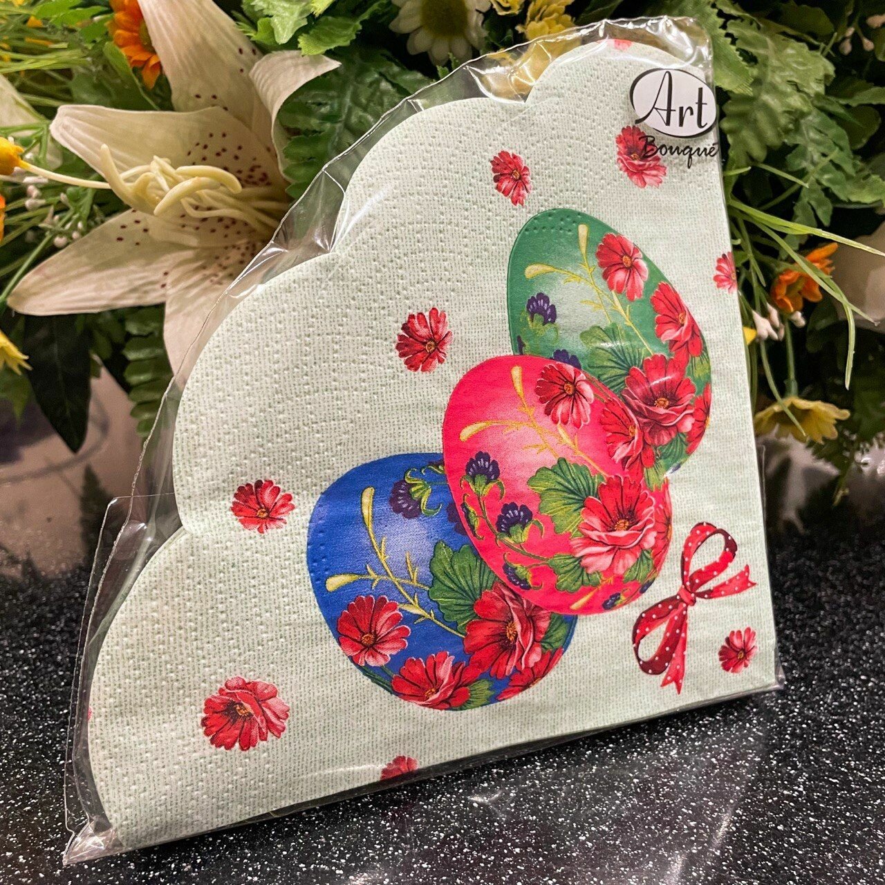 Салфетки Art Bouquet "Праздничные", бумажные, круглые, 32 см