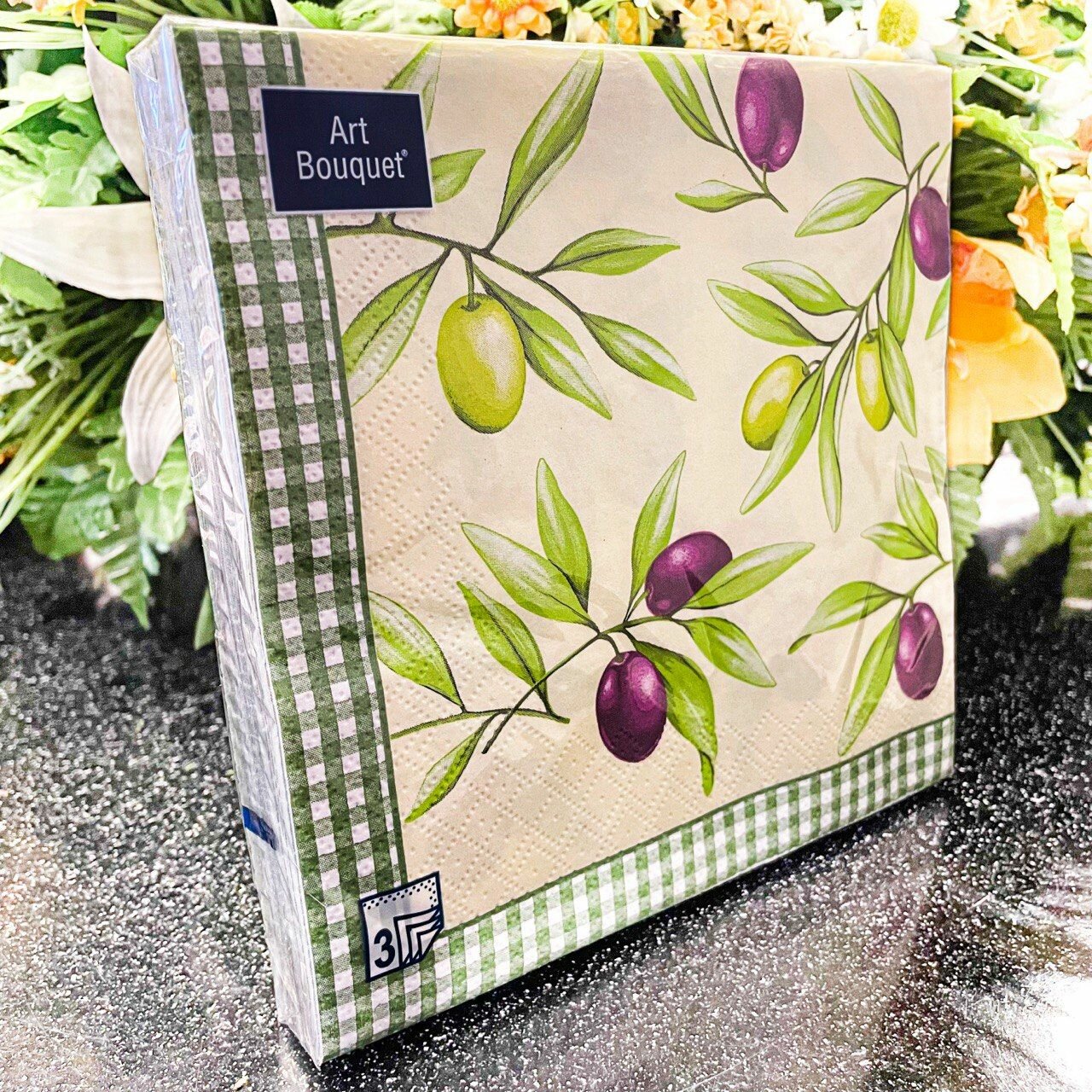 Салфетки Desna "Оливки", для сервировки, целлюлоза, 33х33 см