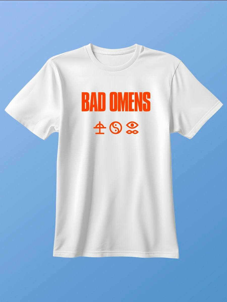 Футболка с надписью bad omens
