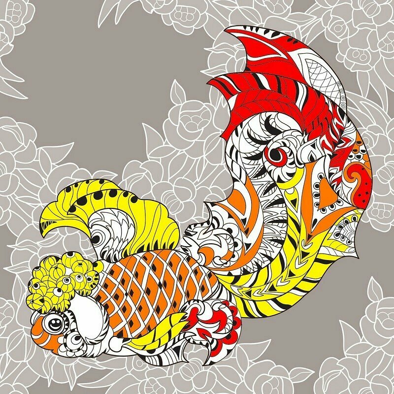 Набор для вышивания Матренин Посад #1861/Н Узор золотой рыбки, Несчетный крест, 41 х 41 см