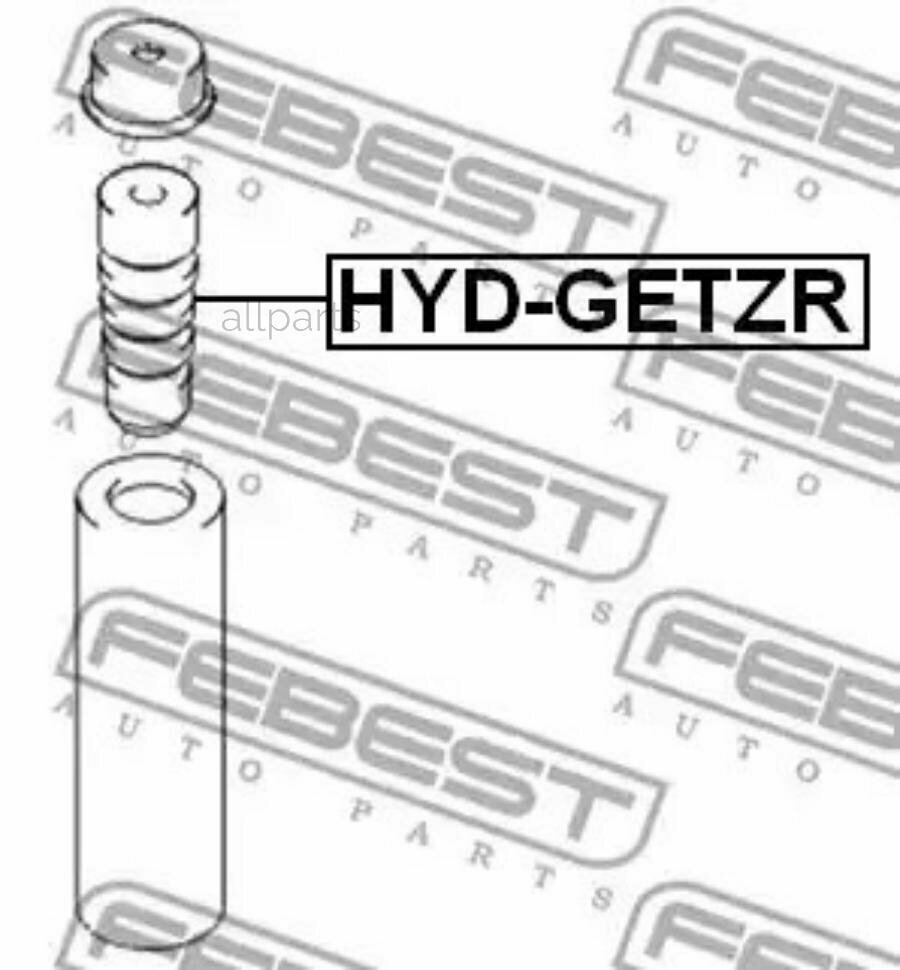 FEBEST HYD-GETZR Отбойник заднего амортизатора HYUNDAI GETZ 2002-2011 FEBEST HYD-GETZR
