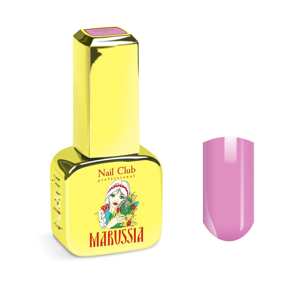 Nail Club Эмалевый гель-лак для ногтей с липким слоем MARUSSIA M6 Zhostovo 13 мл