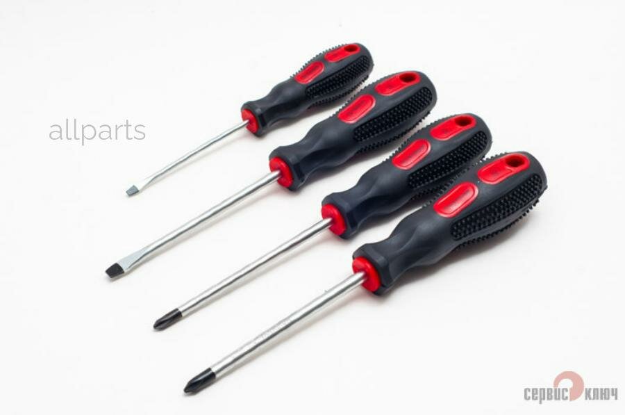 Сервис ключ 75801 Набор отверток (4 предмета) (PH1x100, PH2x100, plain - 5x100, -3x75) Сервис ключ 75801