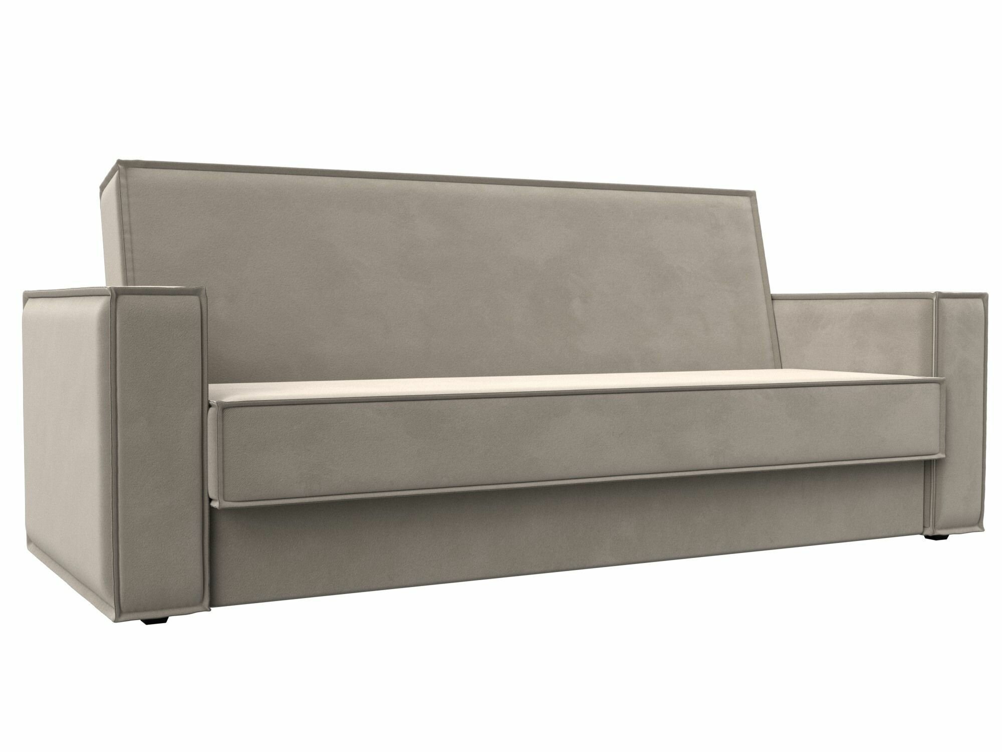 Диван-книжка Куба, микровельвет, механизм книжка, бежевый, 214x81x90см. Хит Диванов