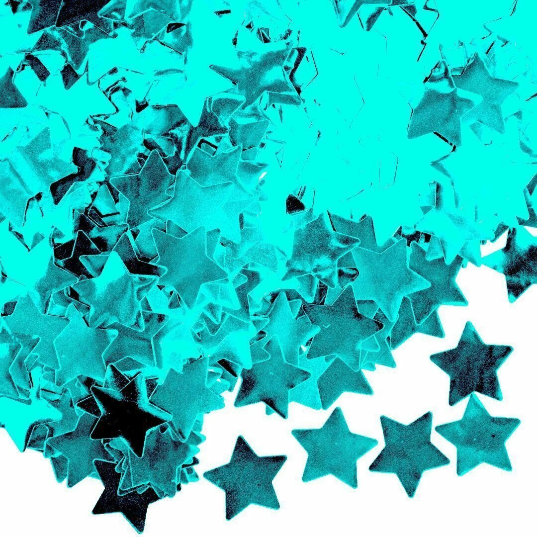 Конфетти фольга Звезда, Тиффани, Металлик, 1,5 см, 50 г.