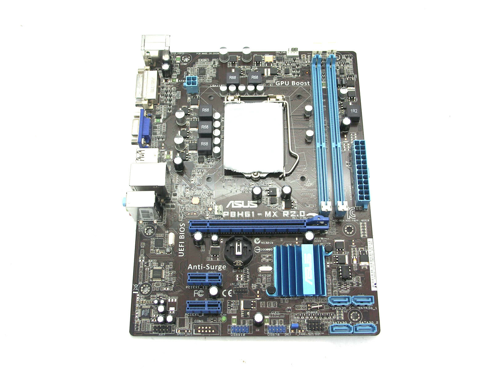 Материнская плата S-1155 ASUS P8H61-MX R2.0 PCI-E/GbLAN/Sb/DVI/VGA/mATX, без планки