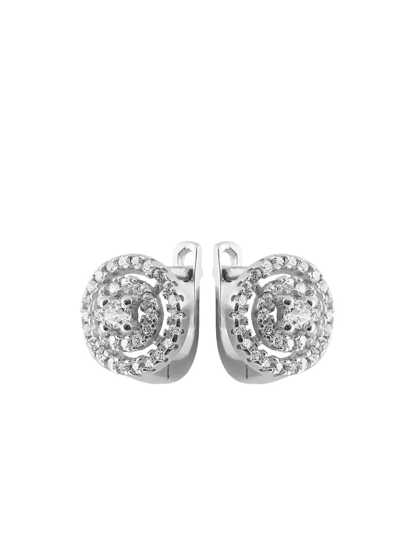 Серьги, серебро, 925 проба, родирование, фианит