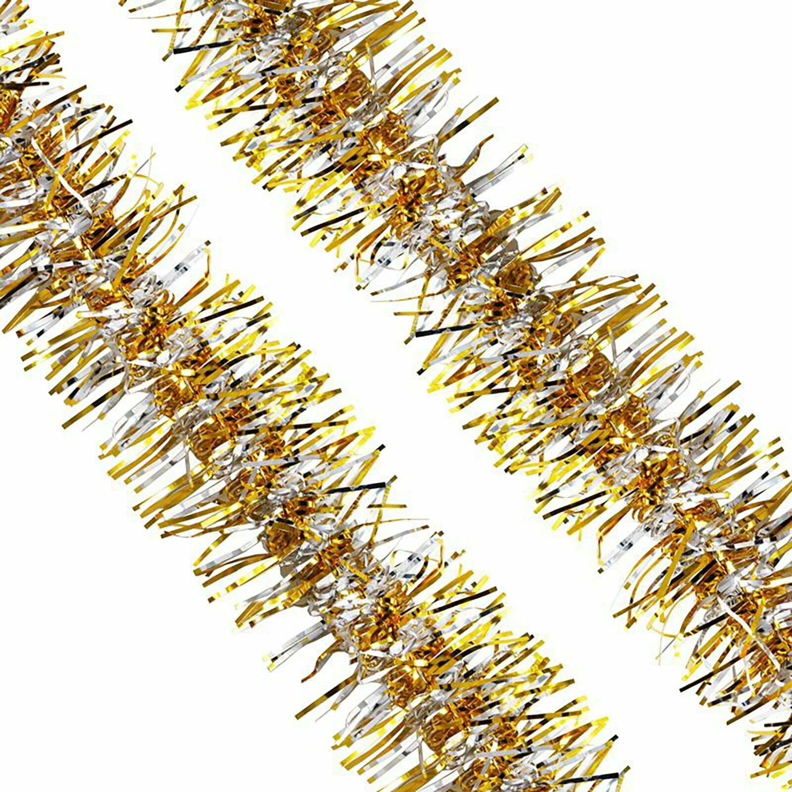 Мишура Золото классика / 2 м*6 см / 1 шт, новогодняя / веселый праздник