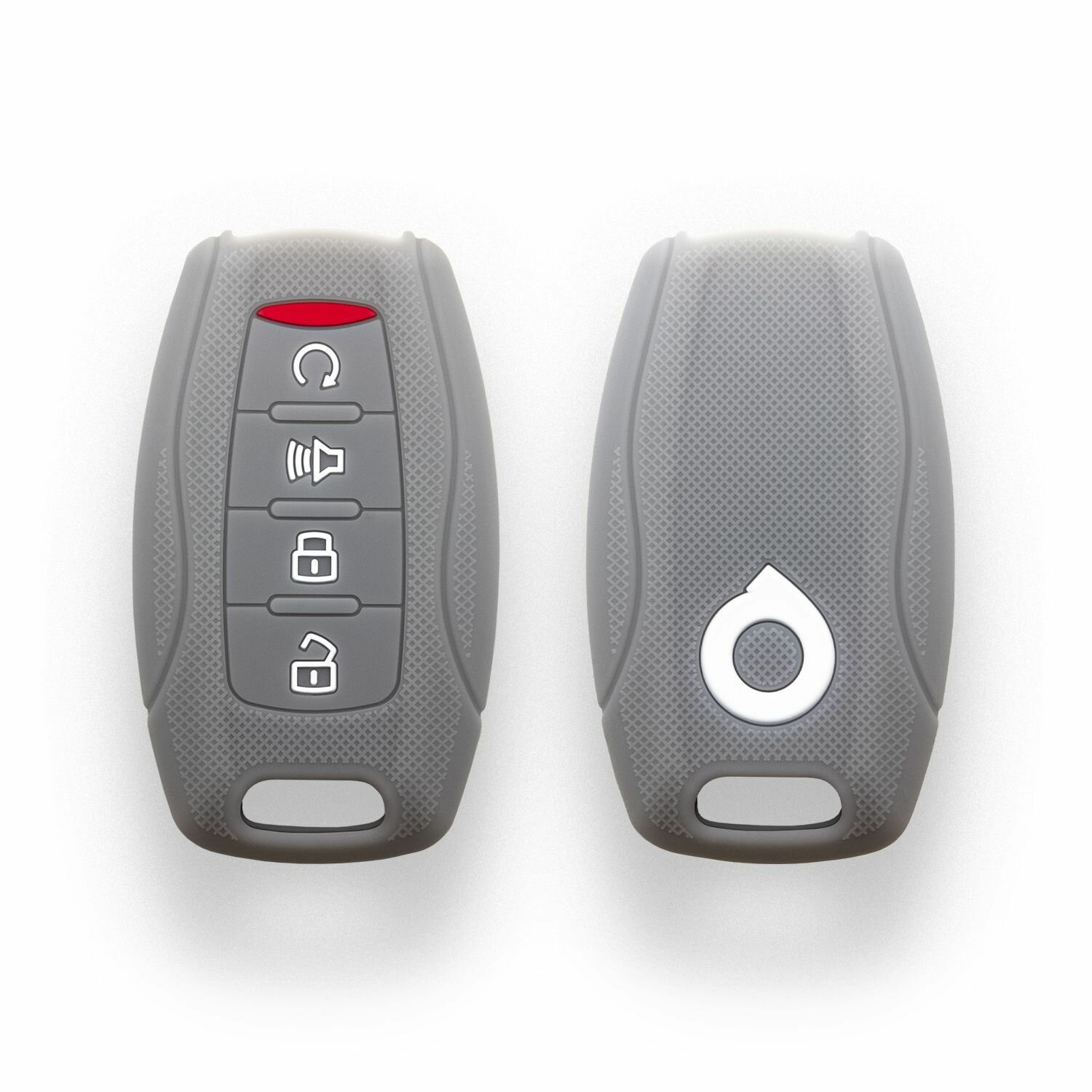 Чехол для ключа Great Wall Haval H6 Jolion H8 H9 F7 F7x Dargo F5 C30 Pao Poer, 4 кнопки, Серый