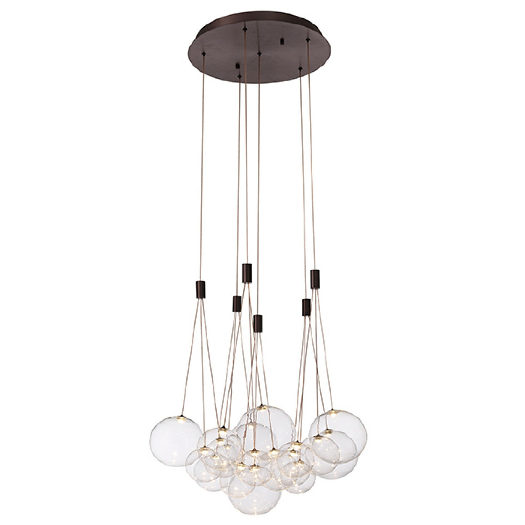 Лампы светодиодные Lightstar 801180 Люстра SFERETTA LED 18х1,35W 1200LM кофейный/прозрачный 3000K