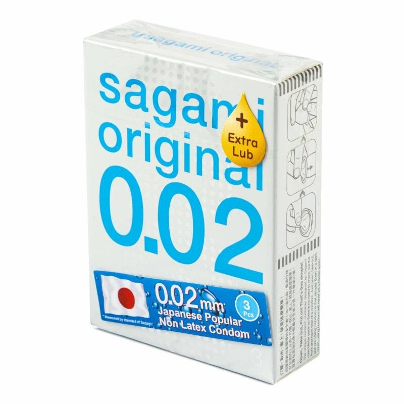 Презервативы SAGAMI Original 0,02 Extra Lub, 3 шт Sagami Презервативы SAGAMI Original 0,02 Extra Lub, 3 шт