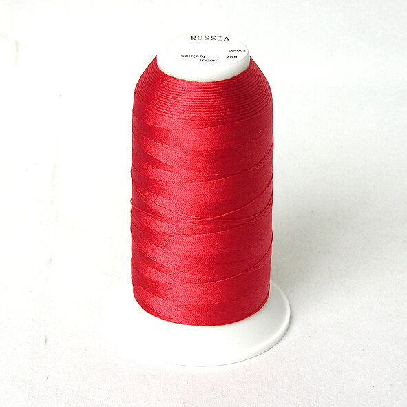 Нитки 60 капрон для швейной машинки (50к-1000м)(арт.268) цв. красный