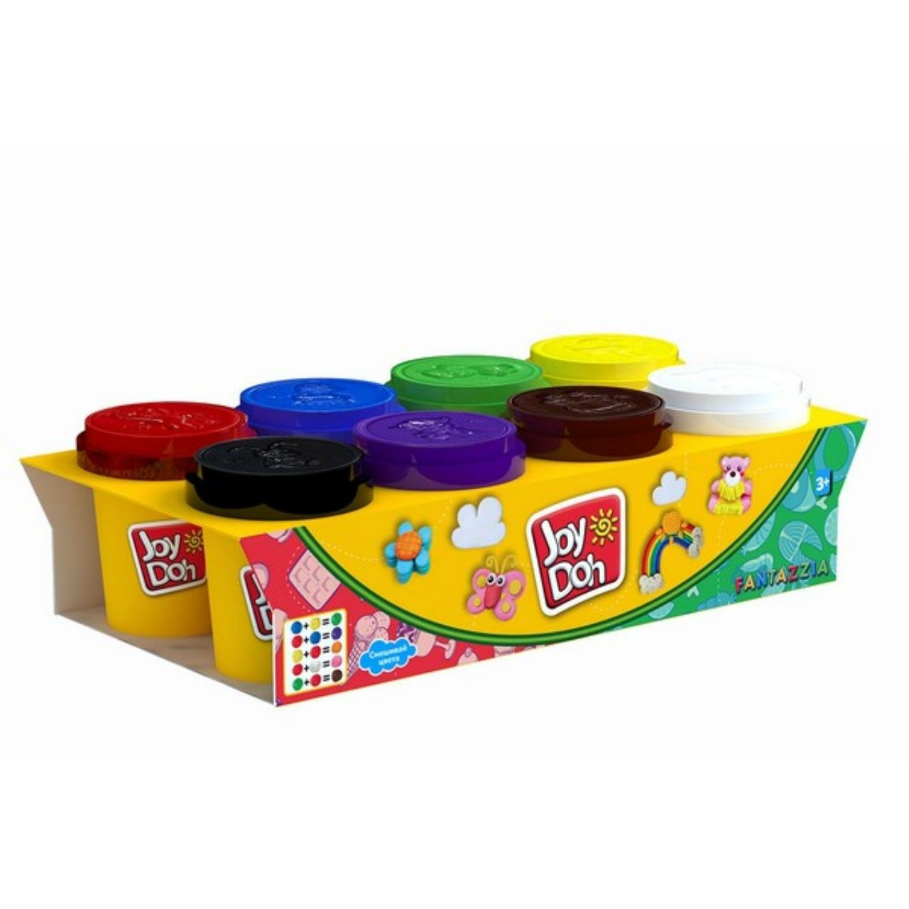 Масса для лепки Joy Doh 8 цветов, 56г, для развития моторики, 3+