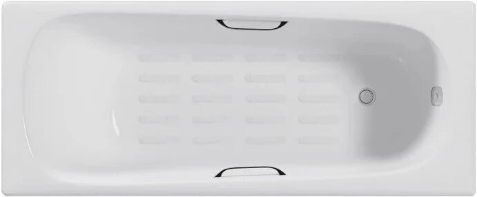 Ванна чугунная Delice Continental DLR230644R-AS 165x70 см, с отверстиями под ручки, антискользящим покрытием, белый