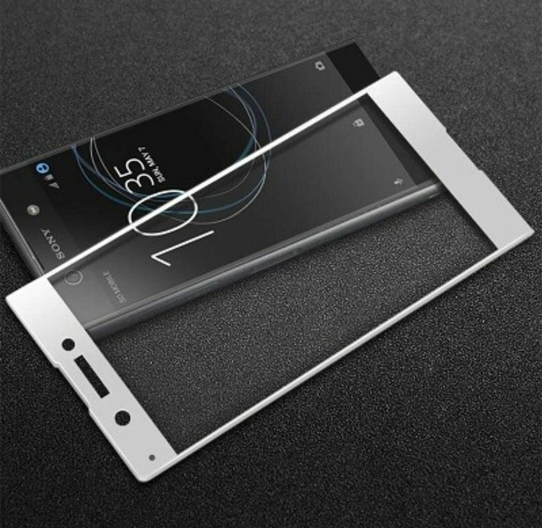 Sony Xperia XA1 стекло защитное на экран, белое, сони икспериа ХА1