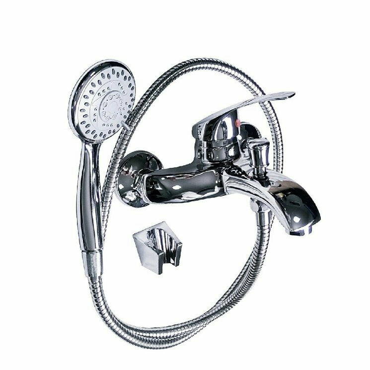 Санакс MAYFAI 87109, Смеситель для ванной излив 105 мм, картридж d: 40мм, кнопочный дивертор в корпусе, хром