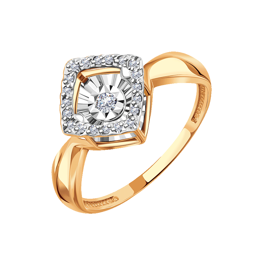 Кольцо, красное золото, 585 проба, бриллиант