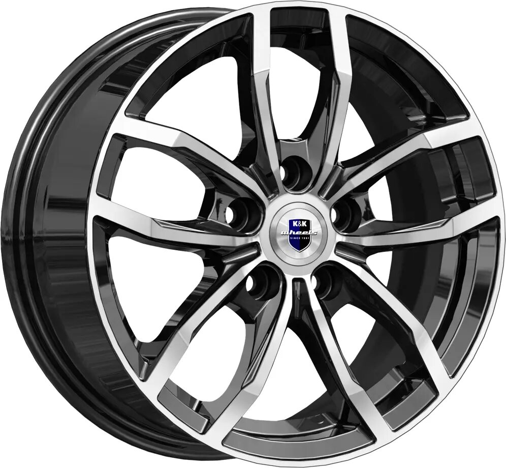 Колесный диск КиК Фрост 6.5x15 5*100 ET38 D57.1 Алмаз чёрный