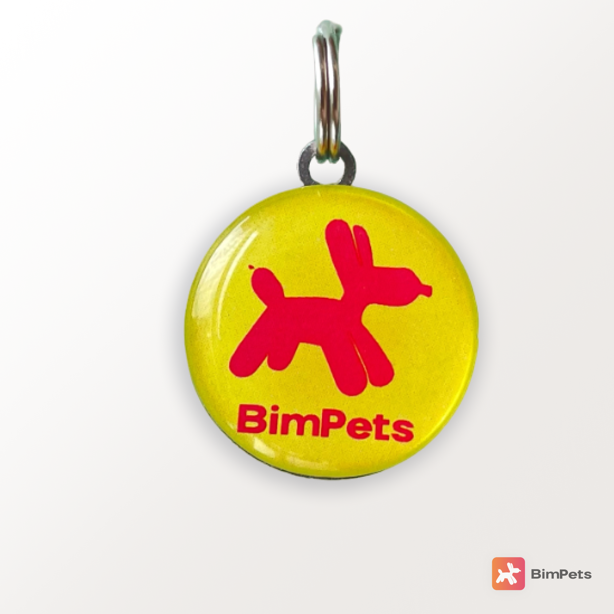 Адресник BimPets для домашних животных с QR меткой (цвет желтый)