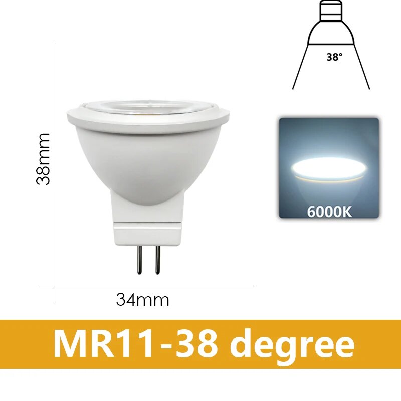 Светодиодная лампа MR11-38 12В 3Вт 6000K, 10 pcs