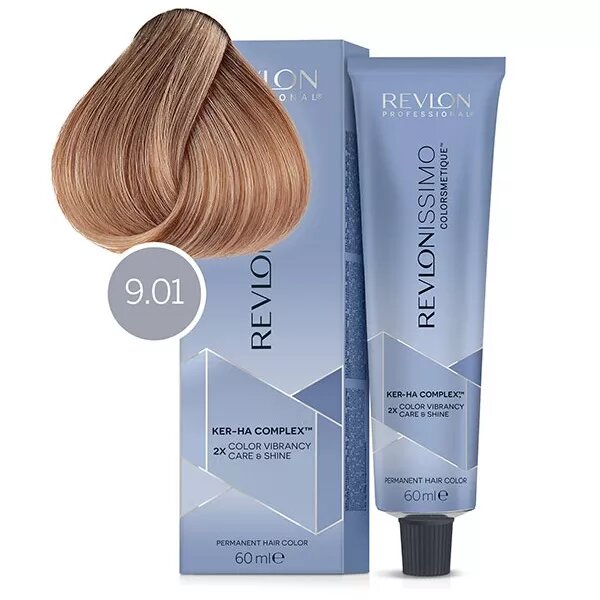 Краска для волос Revlon Professional Coloring Hair Revlonissimo Colorsmetique Care & Shine, Краситель с гиалуроновой кислотой перманентный. Перманентный Краситель с Гиалуроновой кислотой, Гарантия Результата Окрашивания + Уход за Волосами, 9.01