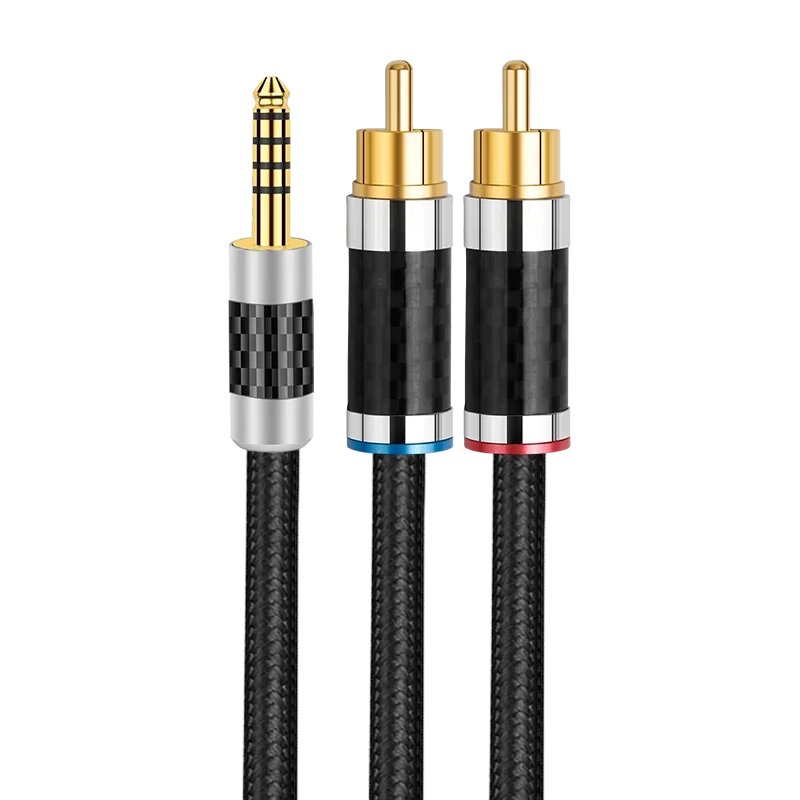 Аудиокабель YYTCG G2S серебряный 4.4 мм на 2RCA 1,5 м