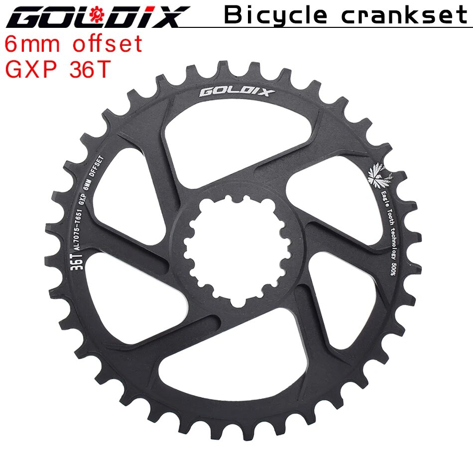 GOLDIX Велосипедная звезда MTB из алюминия 30T-38T 0мм смещение 6mm Offest 36T