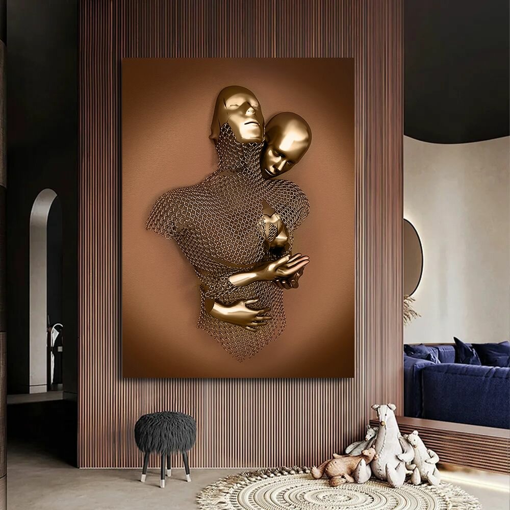 Картина в спальню, мужчина и девушка, 3д картина, 60х80 см.