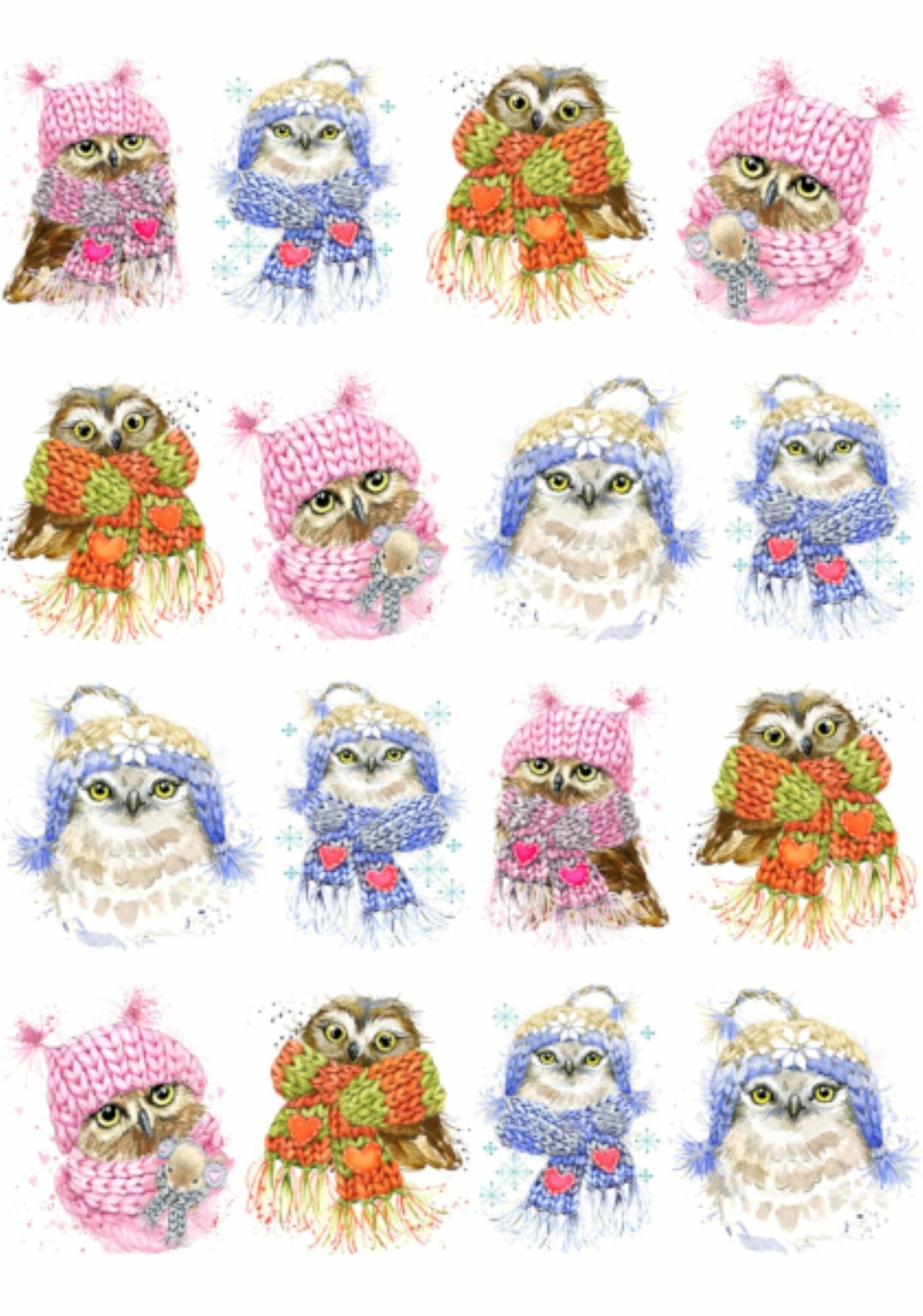 Водорастворимые картинки для мыла "Совушки" А4