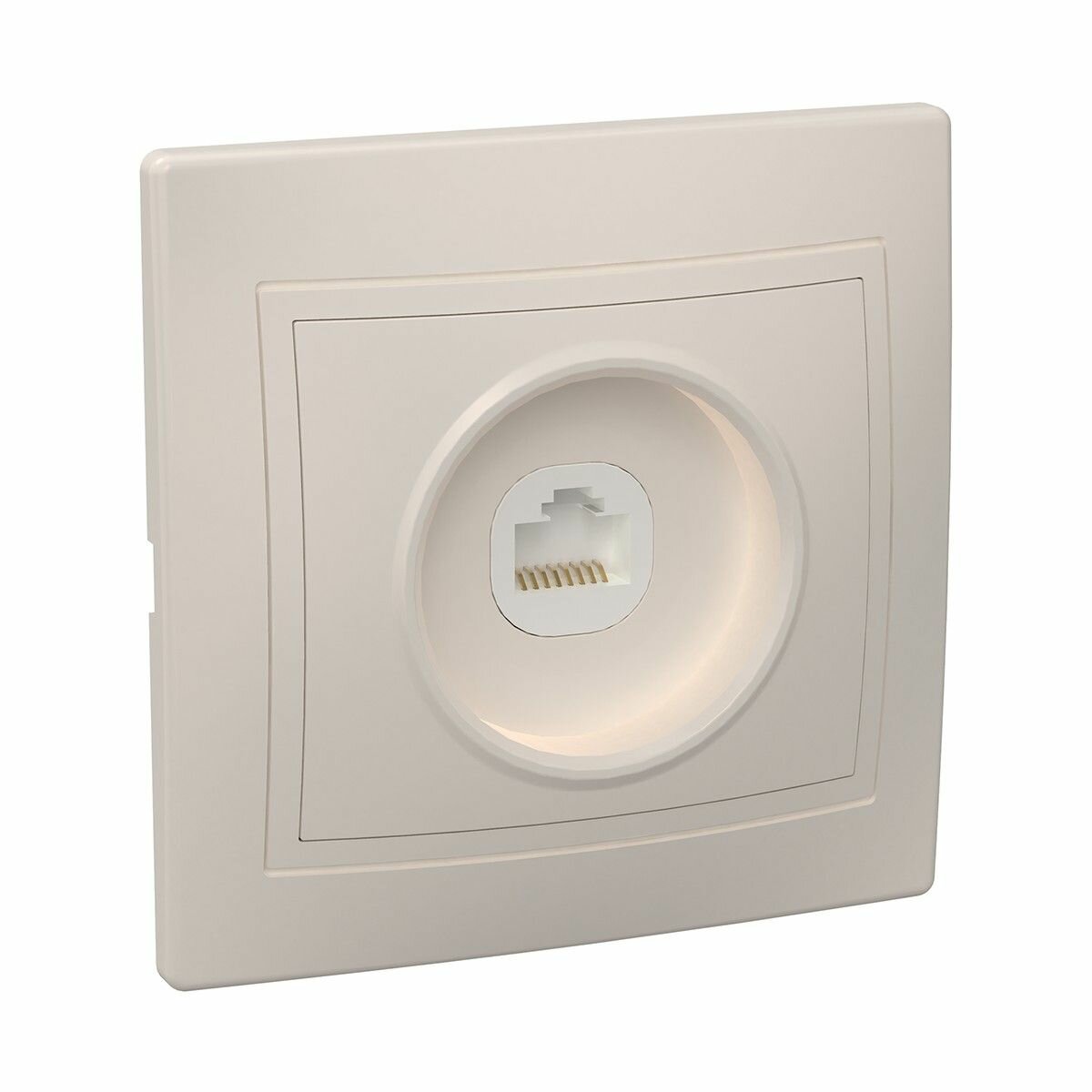 Розетка компьютерная IEK "Кварта", РК10-ККМ, RJ45, кремовый