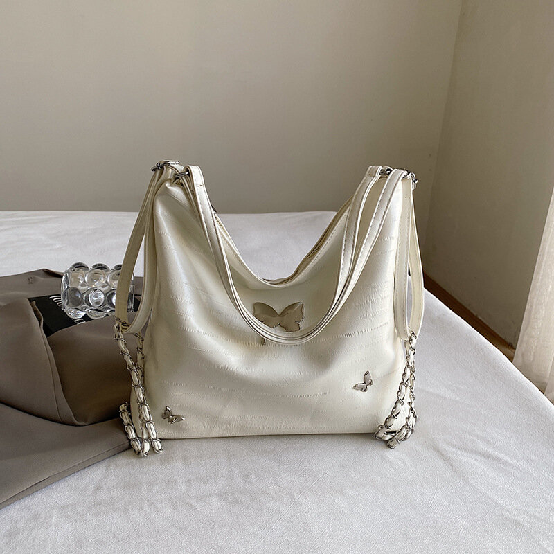 Сумка-рюкзак Tianyun Wing Color "Корейская ниша", искусственная кожа, серебристая